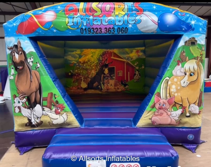 Farm Themed Bouncy castle with Roof - Bouncy Castle and Inflatable Hire ...